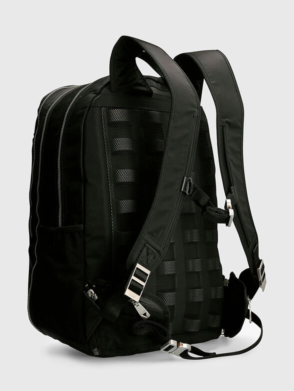 black backpack with triangle logo
