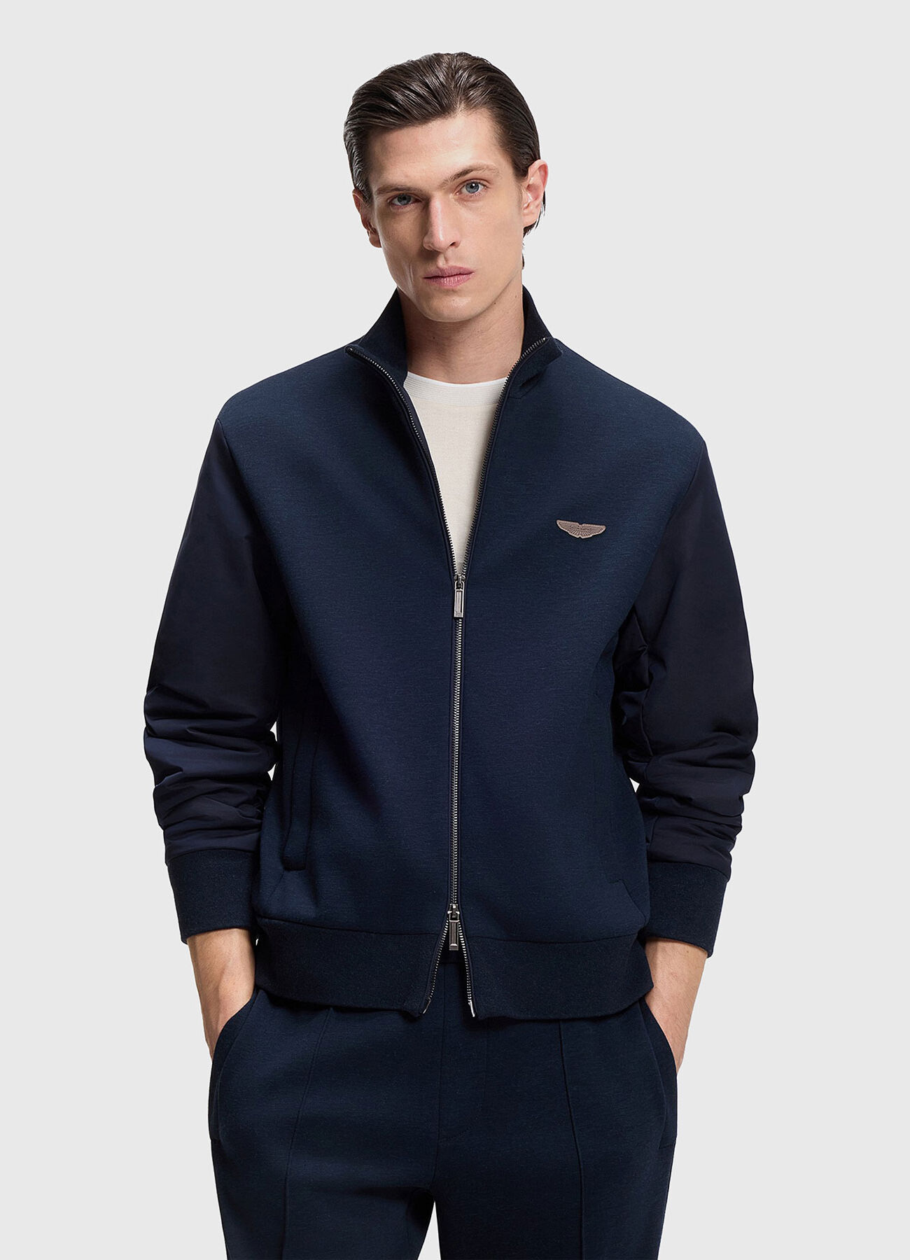 Суитшърт BOSS x ASTON MARTIN с цип на марката BOSS — Globalbrandsstore.com