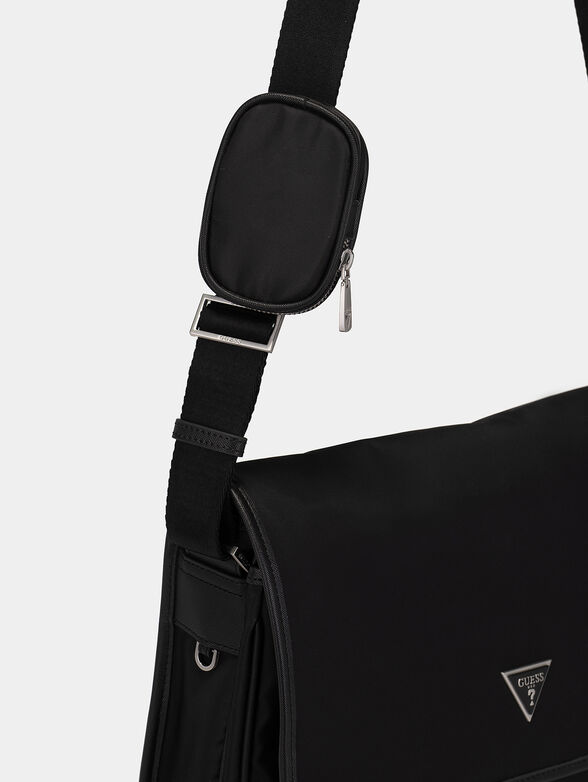 Textile crossbody bag with triangular logo detail brand GUESS ...