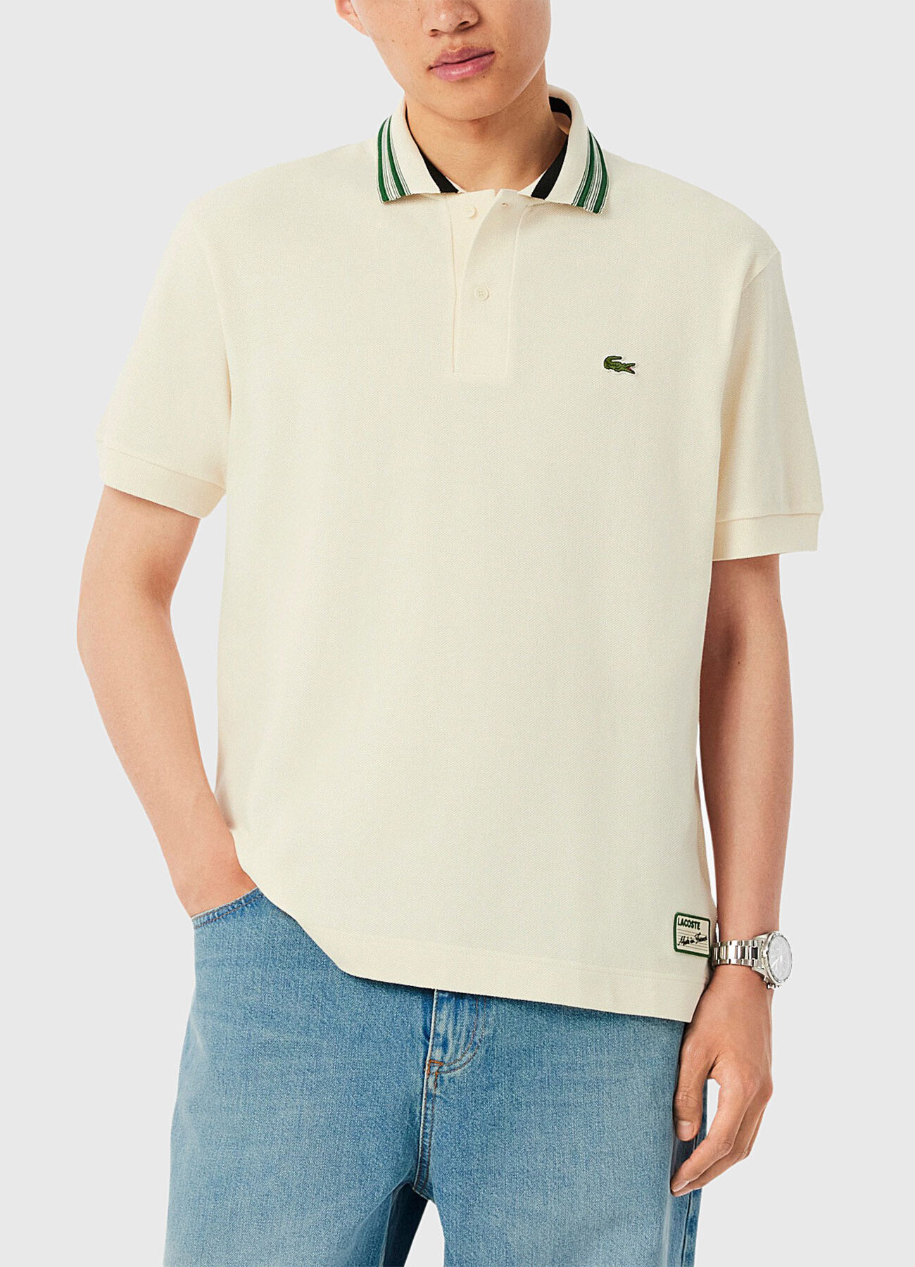 Памучен поло-шърт с копчета на марката LACOSTE — Globalbrandsstore.com
