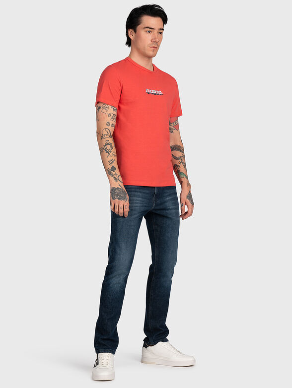 MAKSIM black T-shirt with logo lettering brand GUESS ...