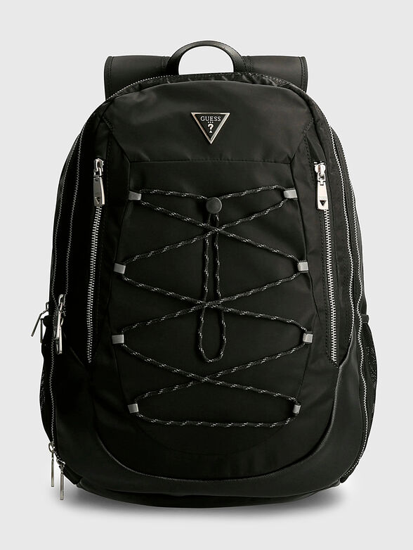 black backpack with triangle logo