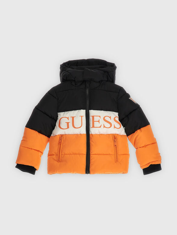 Padded jacket with hood and logo brand GUESS — Globalbrandsstore.com/en