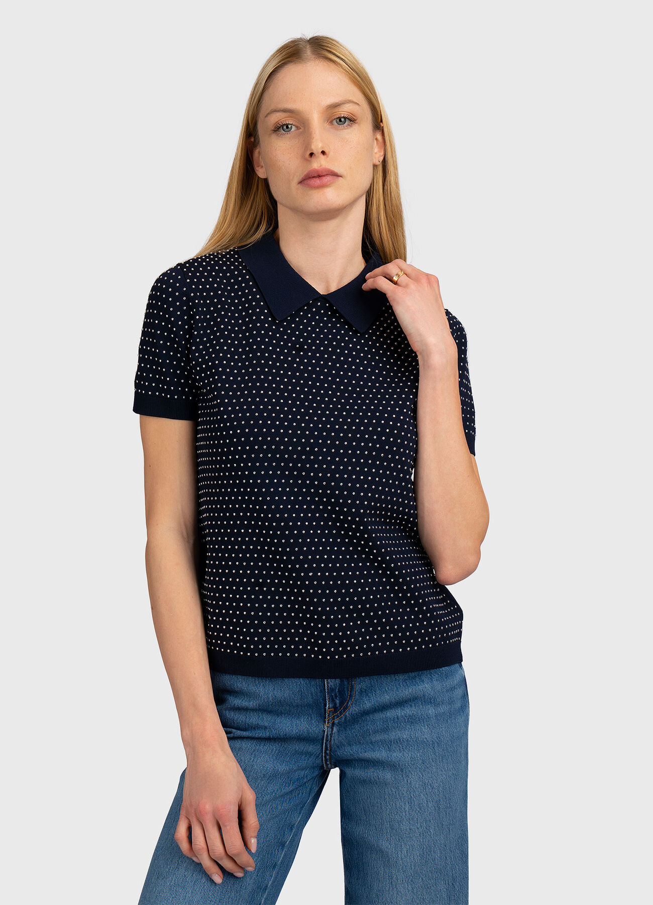 Плетен поло-шърт с капси на марката MICHAEL KORS — Globalbrandsstore.com