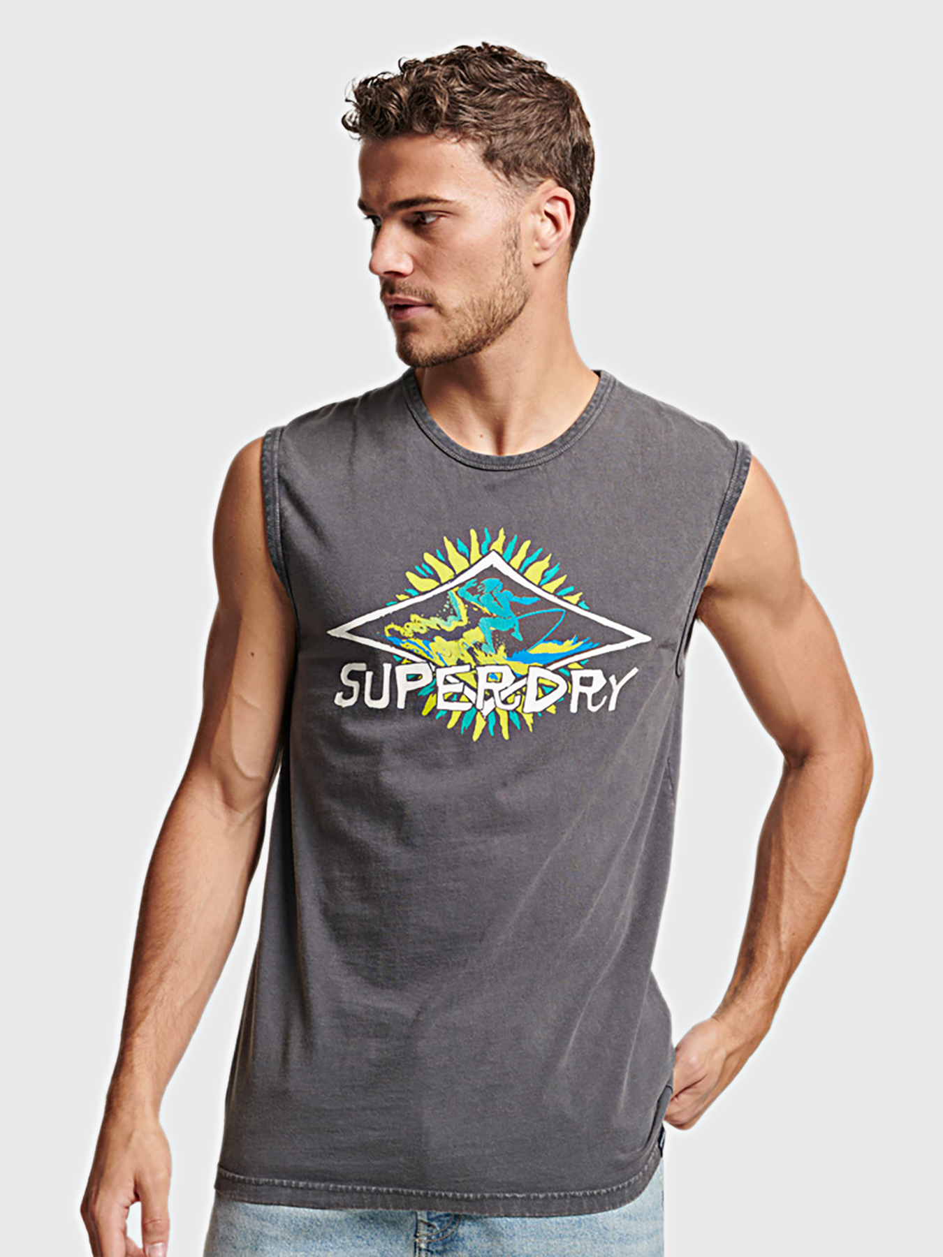 VINTAGE TRIBAL SURF grey top brand SUPERDRY — Globalbrandsstore.com/en