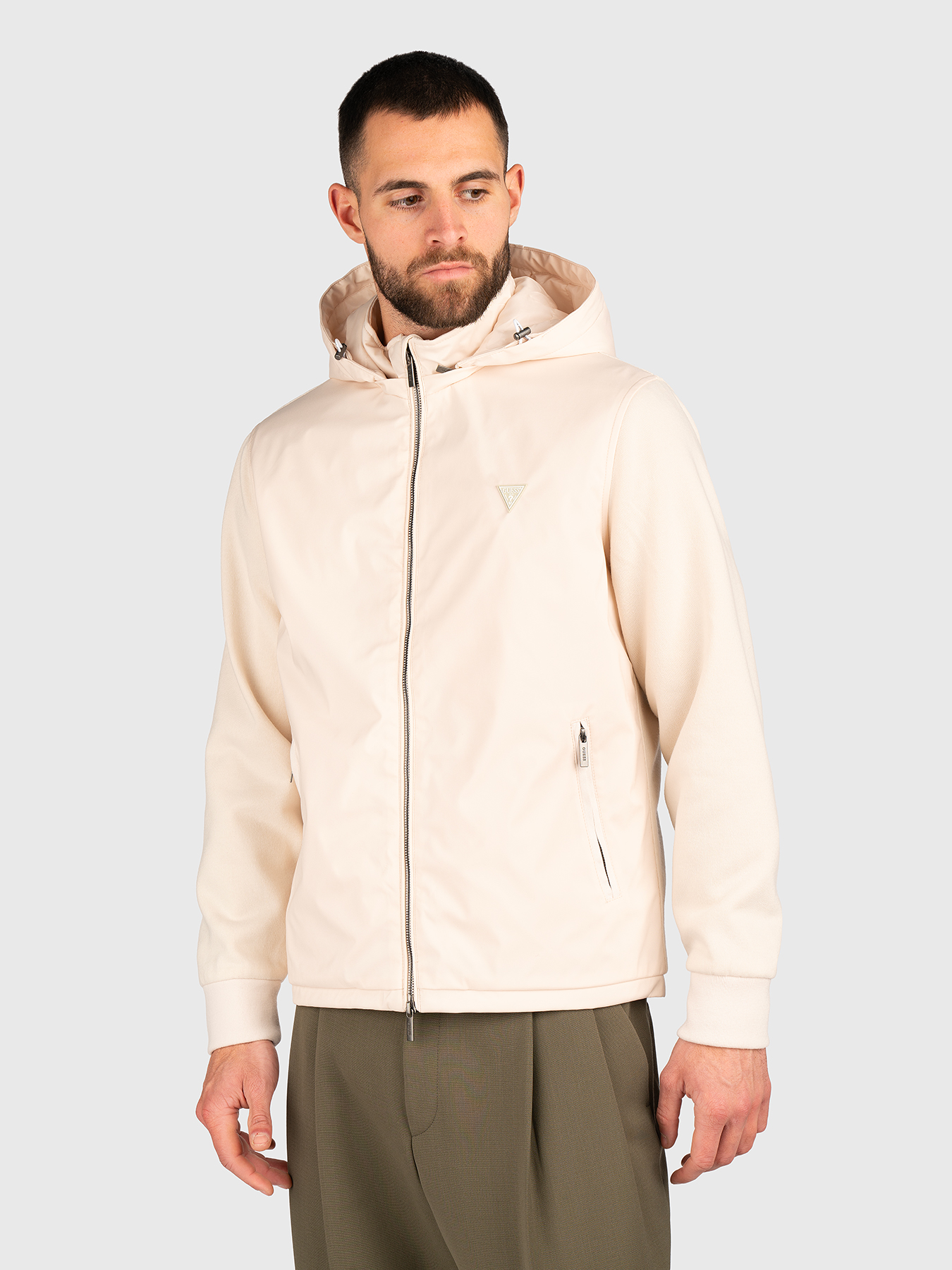Jacket with removable hood brand GUESS — Globalbrandsstore.com/en