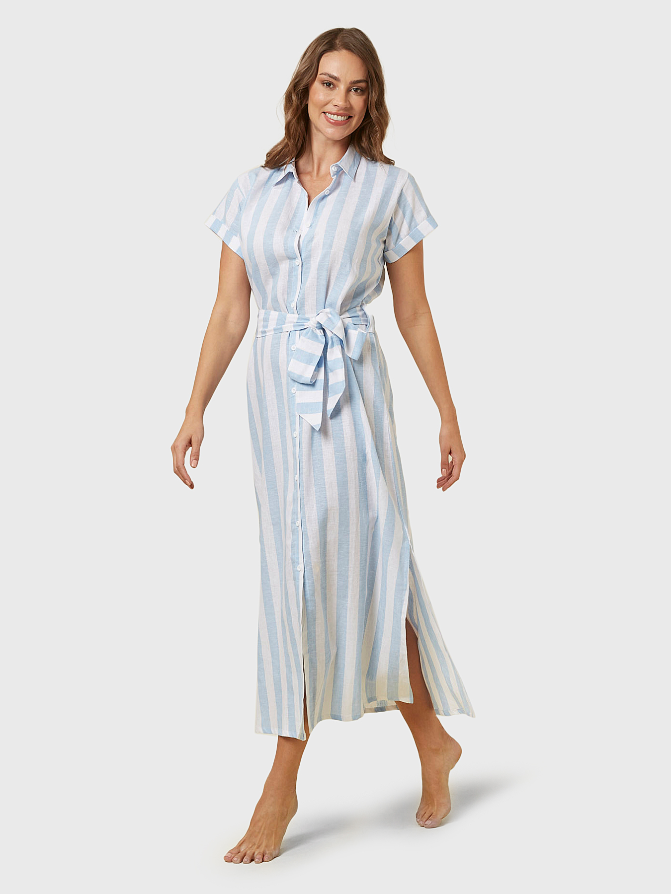 SUMMER GLAM long dress from linen blend brand YAMAMAY ...