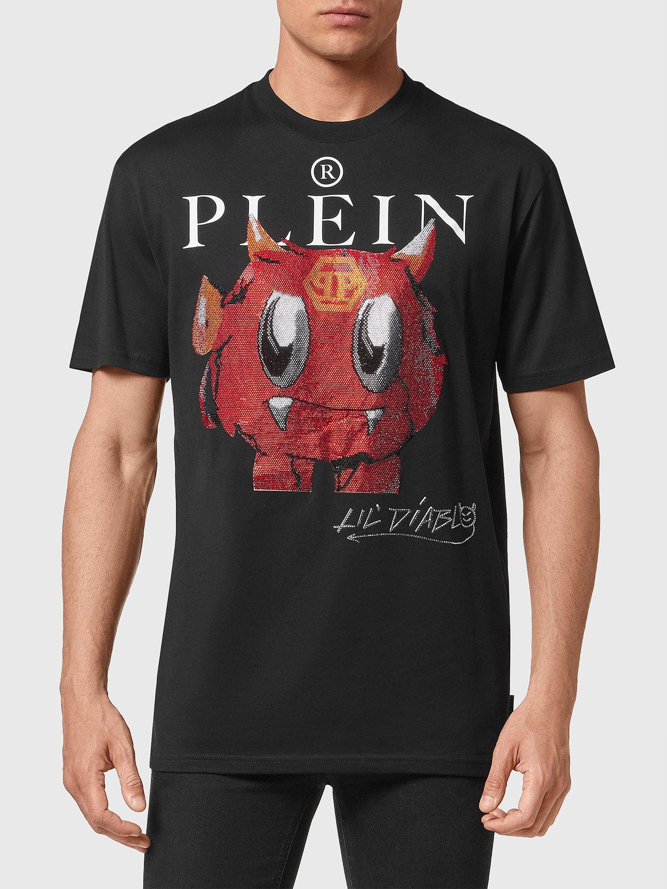T-shirt with rhinestones brand PHILIPP PLEIN — Globalbrandsstore.com/en