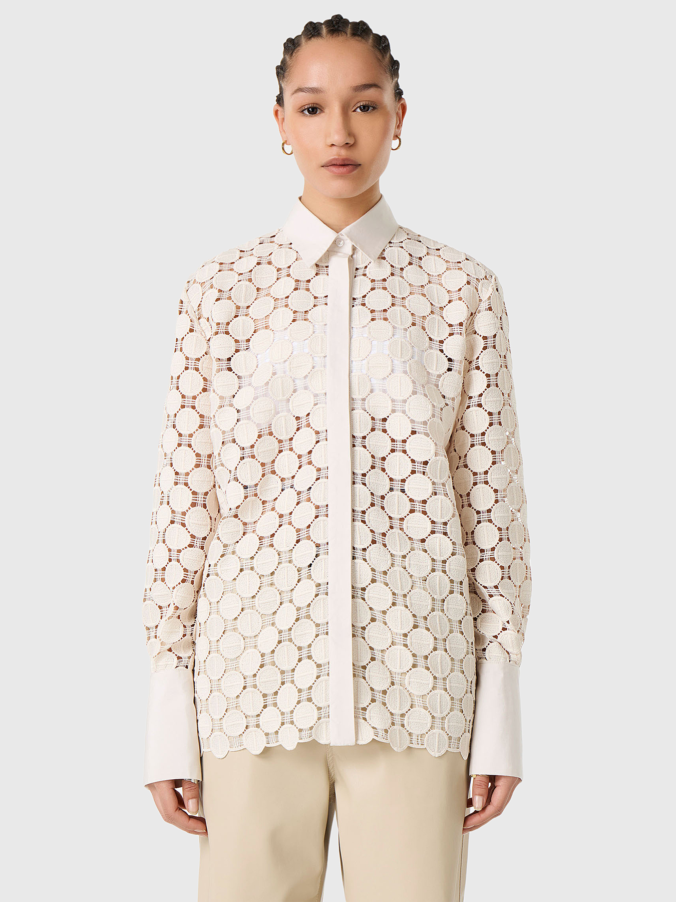 Macrame shirt in black color brand ICEBERG — Globalbrandsstore.com/en