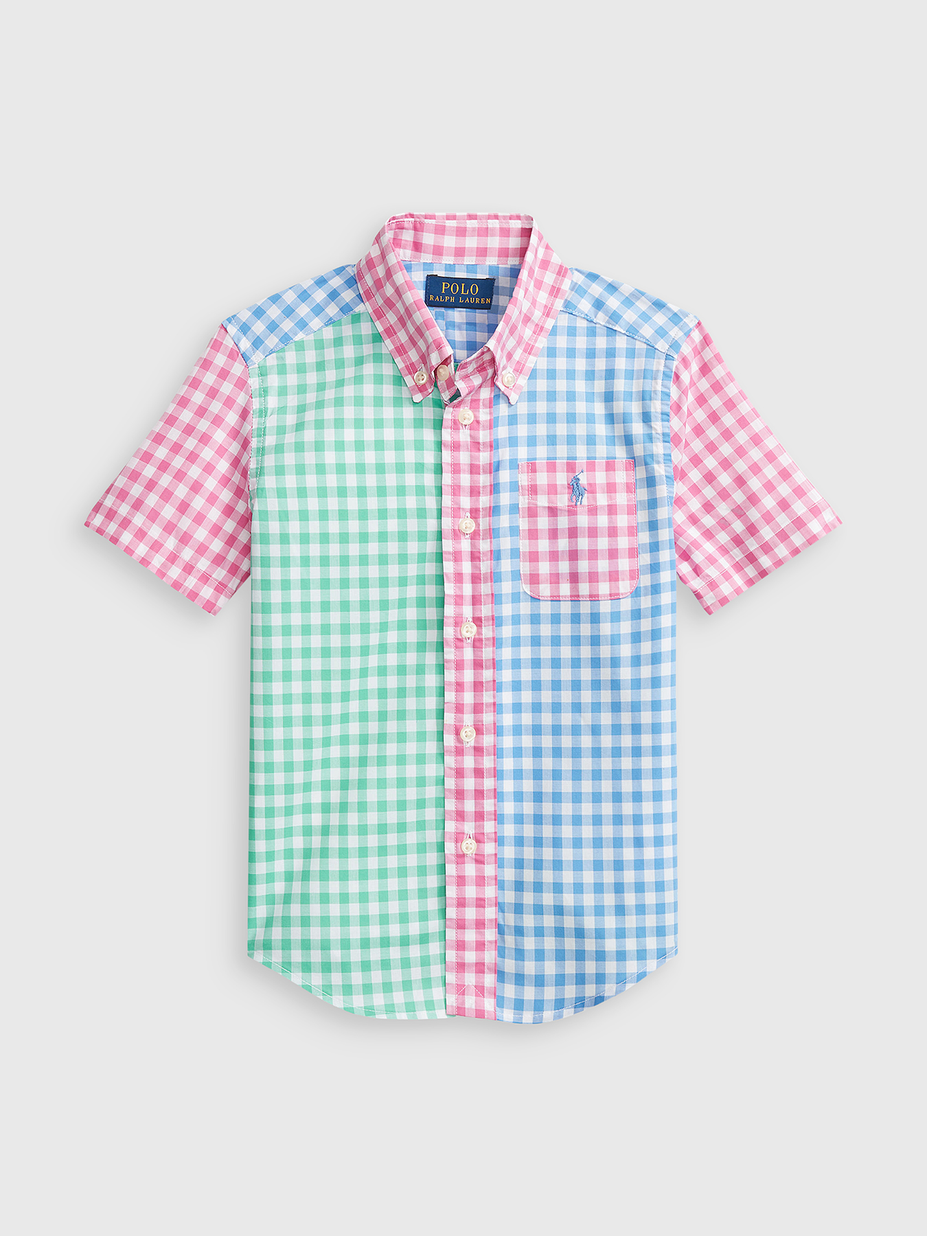 Shirt with short sleeves and color-block effect brand POLO RALPH LAUREN ...