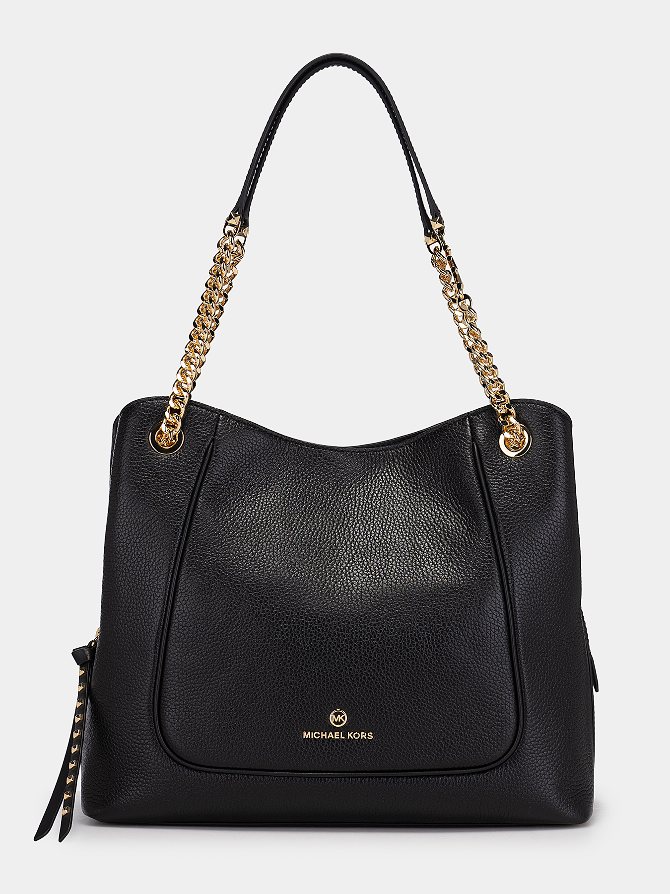 Черна чанта със златисти дръжки на марката MICHAEL KORS ...