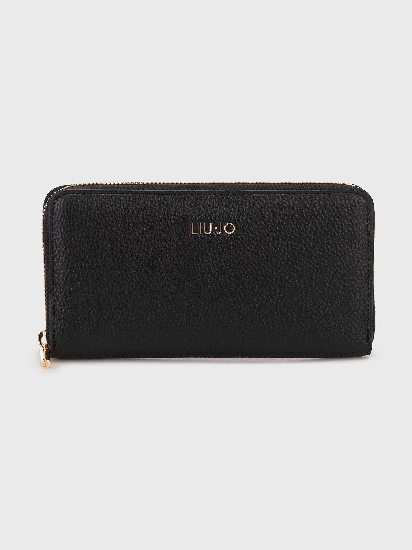 Black wallet with grainy texture brand LIU JO — Globalbrandsstore.com/en