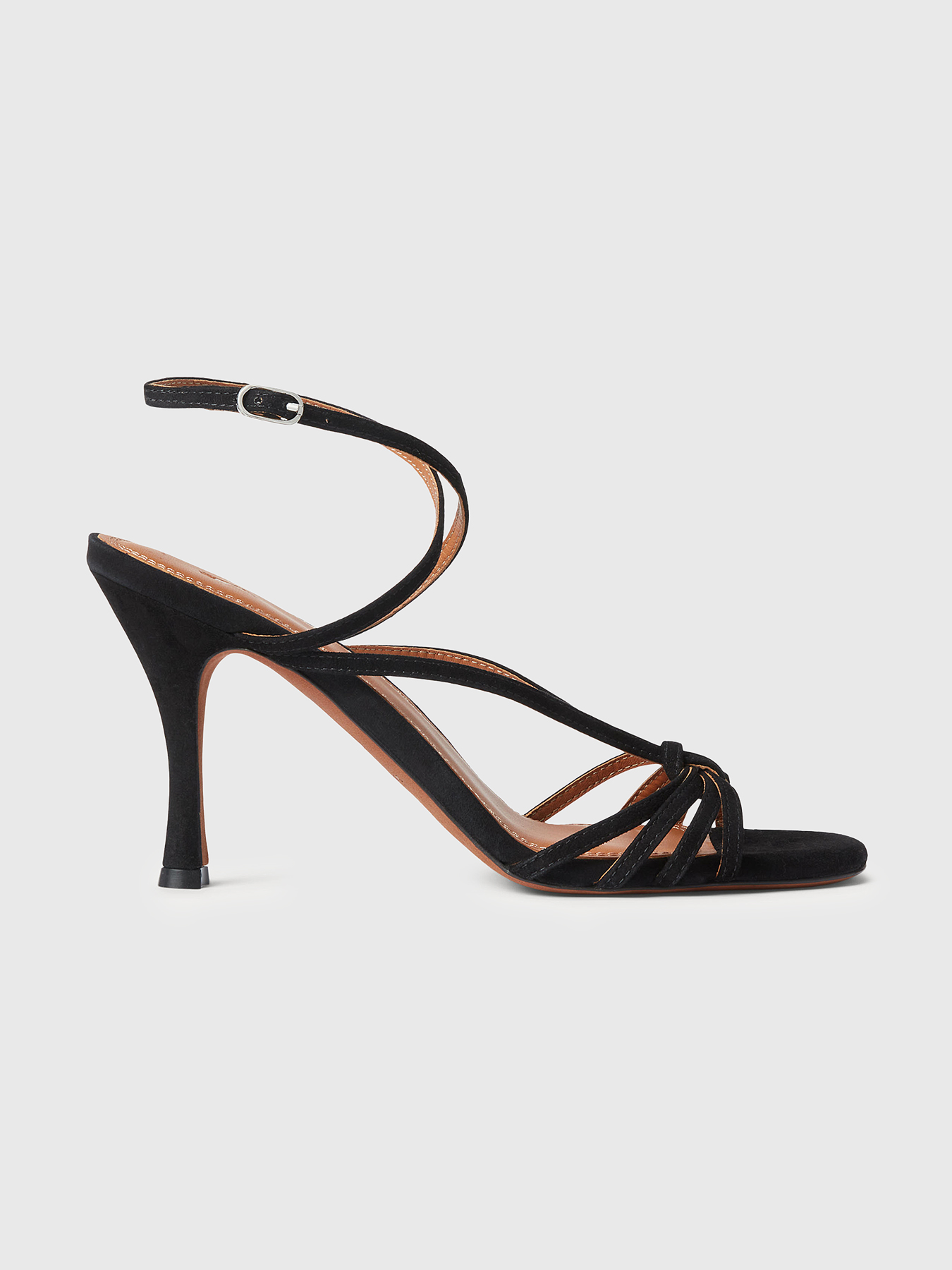 Black leather heeled sandals brand POLO RALPH LAUREN ...