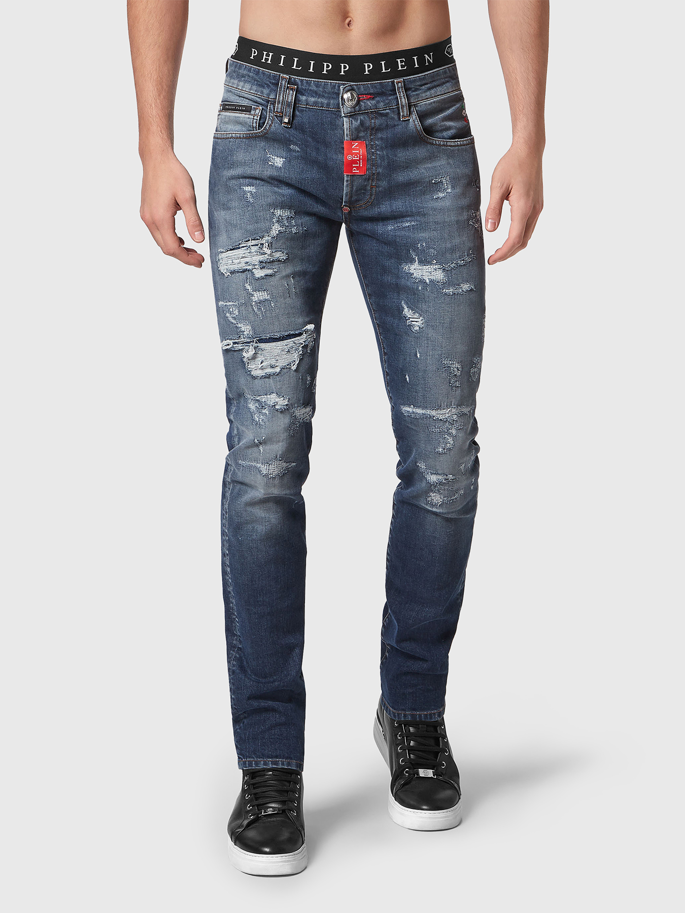 Skinny jeans with accent rips brand PHILIPP PLEIN — Globalbrandsstore ...
