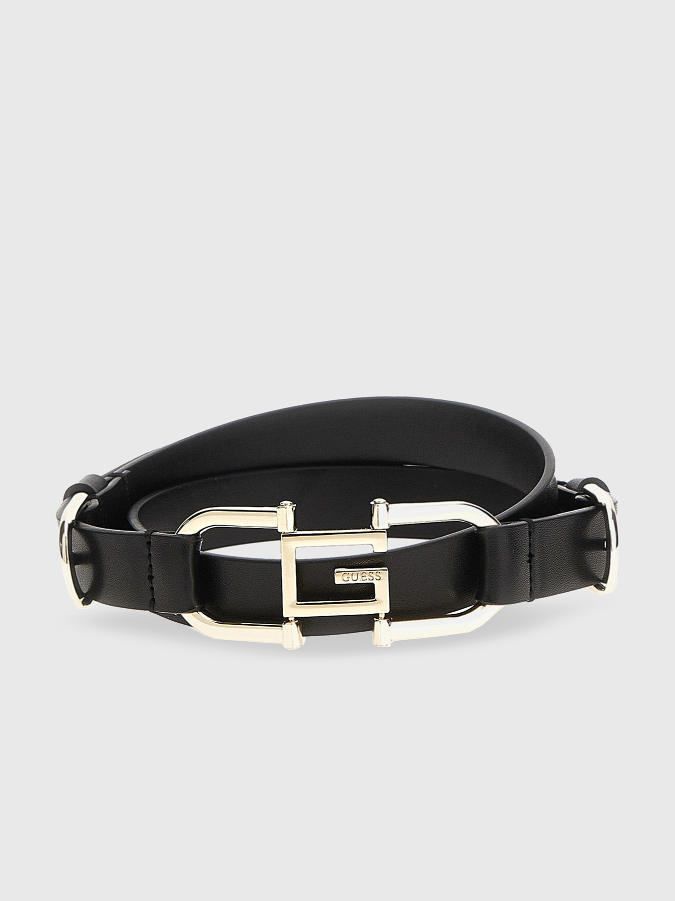 Black belt with logo buckle brand GUESS — Globalbrandsstore.com/en