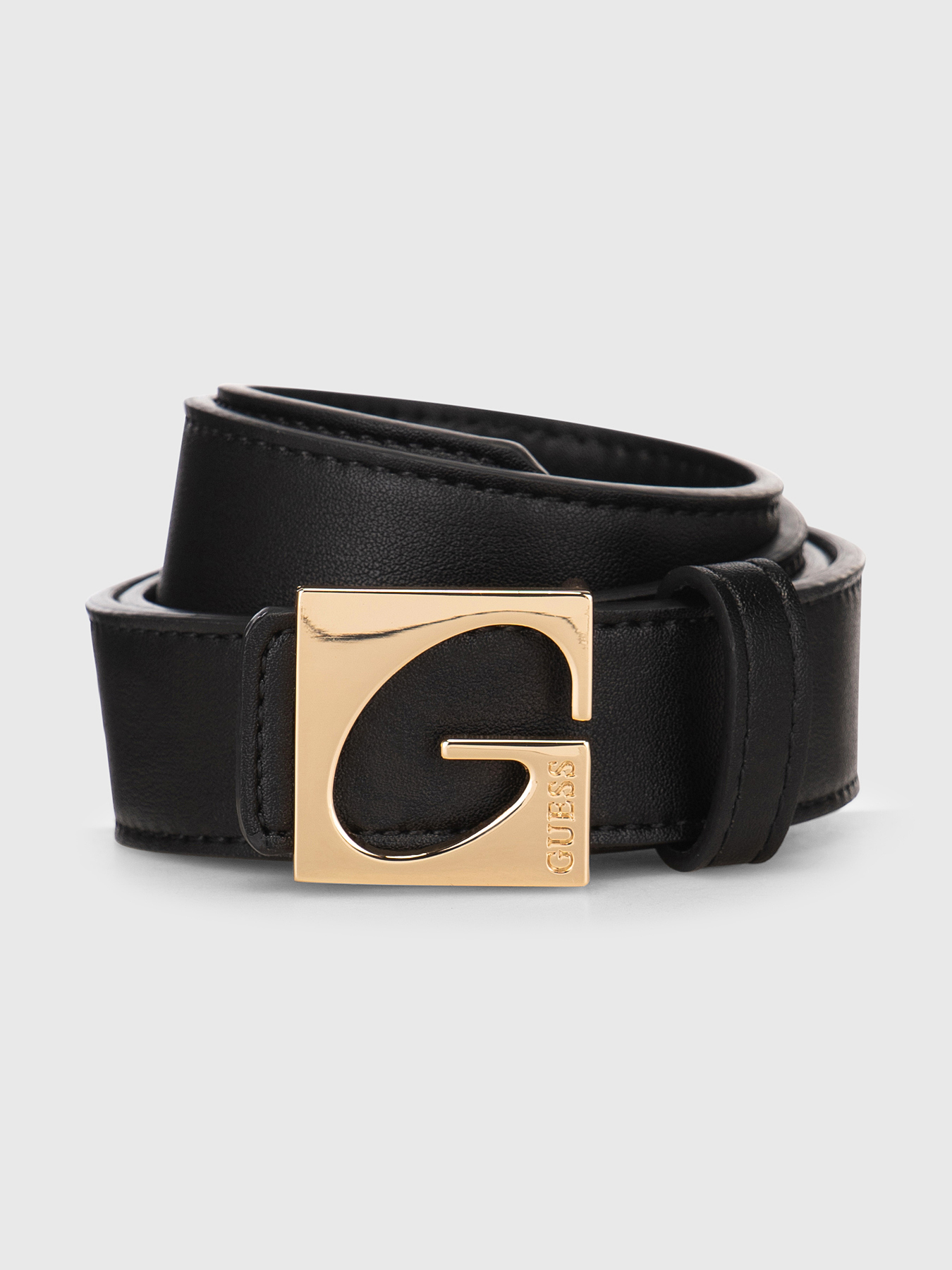 Black belt with logo buckle brand GUESS — Globalbrandsstore.com/en