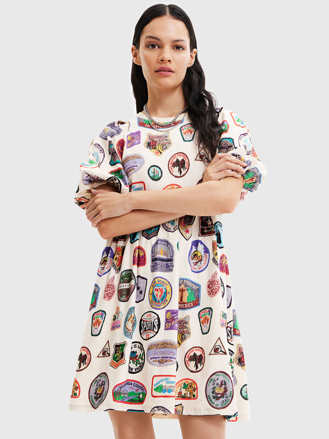 Digital patch print cotton dress brand DESIGUAL — Globalbrandsstore.com/en
