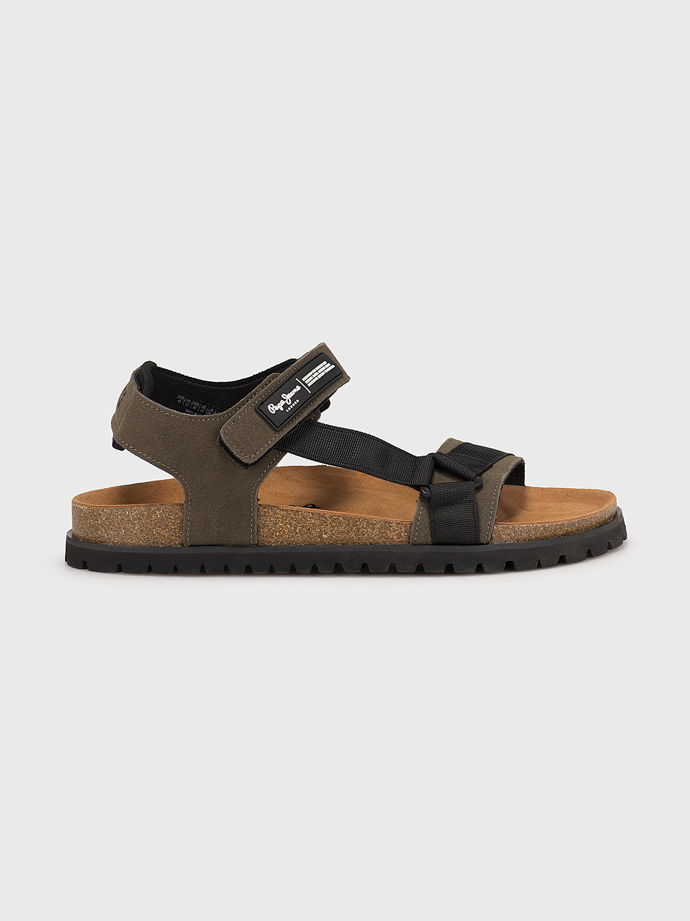 Suede sandals with cork element brand Pepe Jeans — Globalbrandsstore.com/en