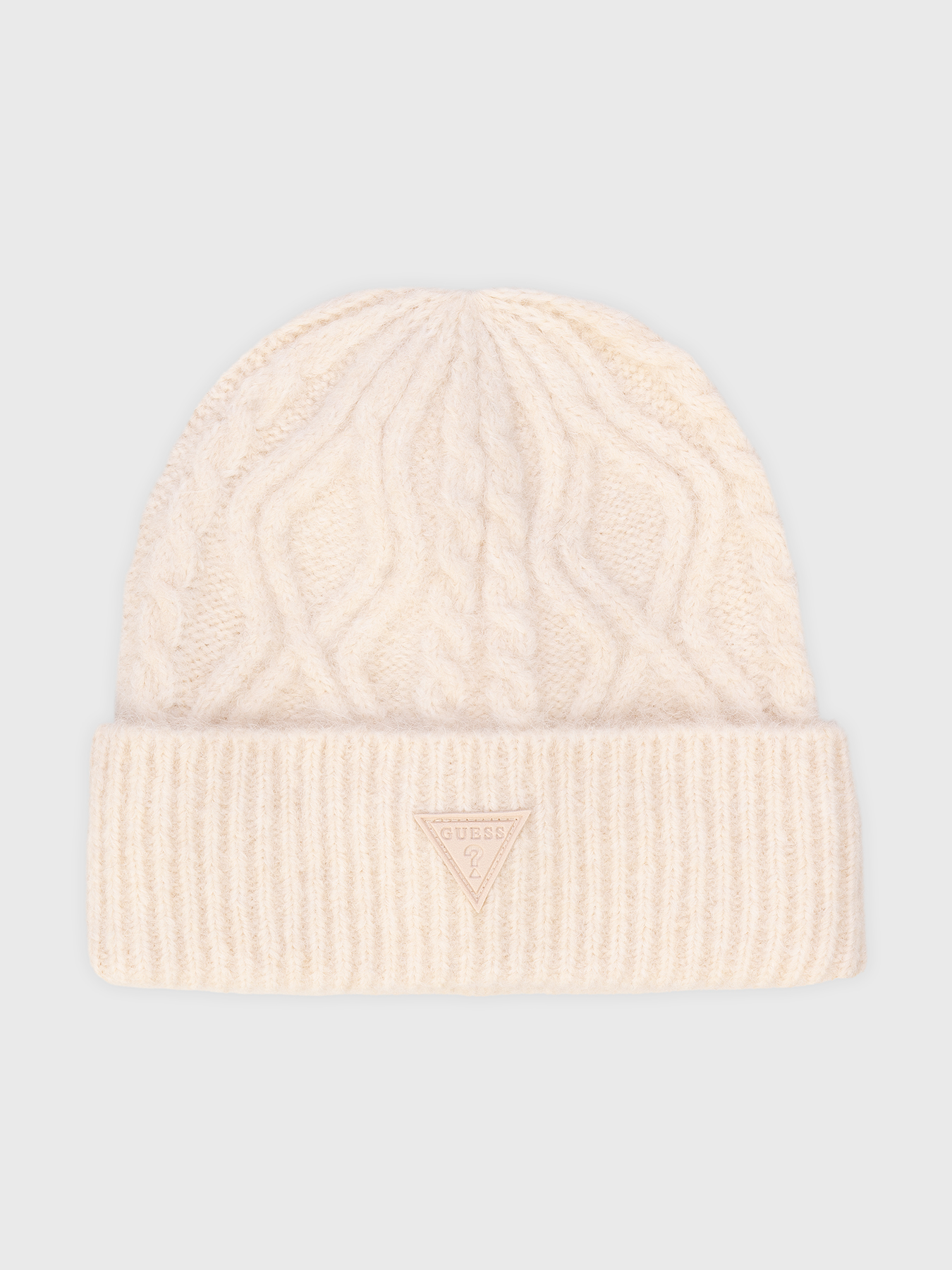 Knitted hat with triangular logo brand GUESS — Globalbrandsstore.com/en