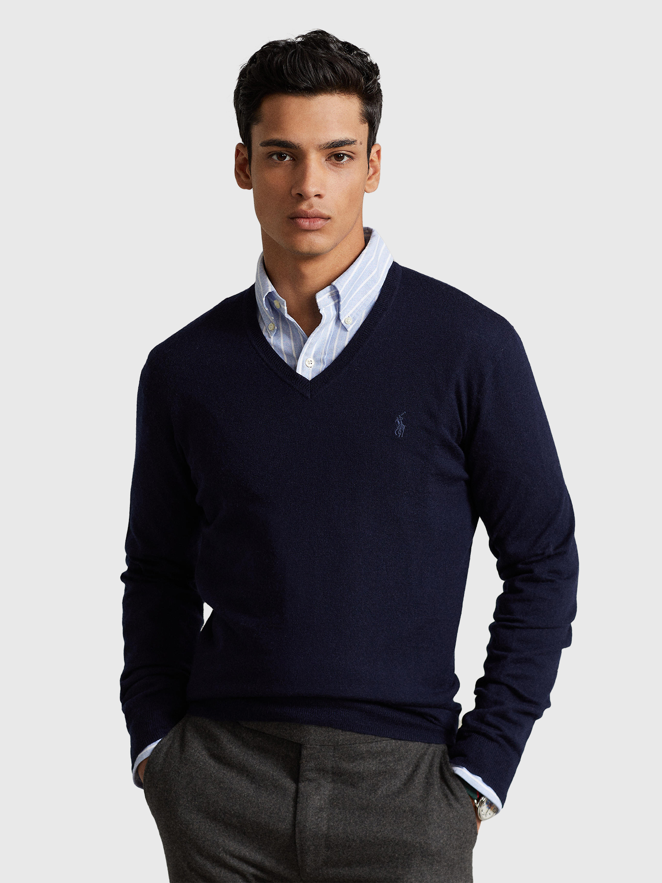 Dark blue wool sweater brand POLO RALPH LAUREN — Globalbrandsstore.com/en