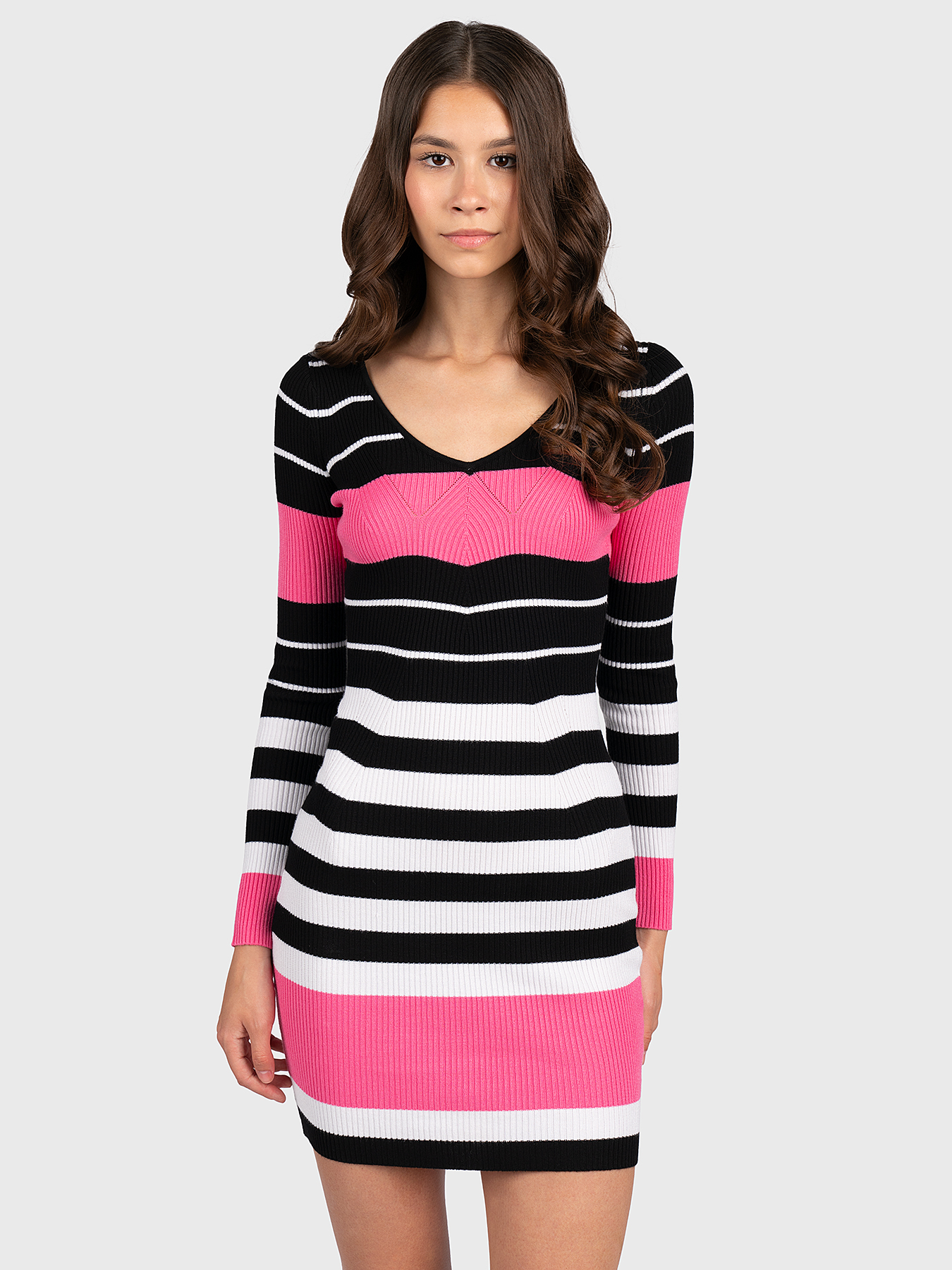 Knitted dress with stripe brand GUESS — Globalbrandsstore.com/en
