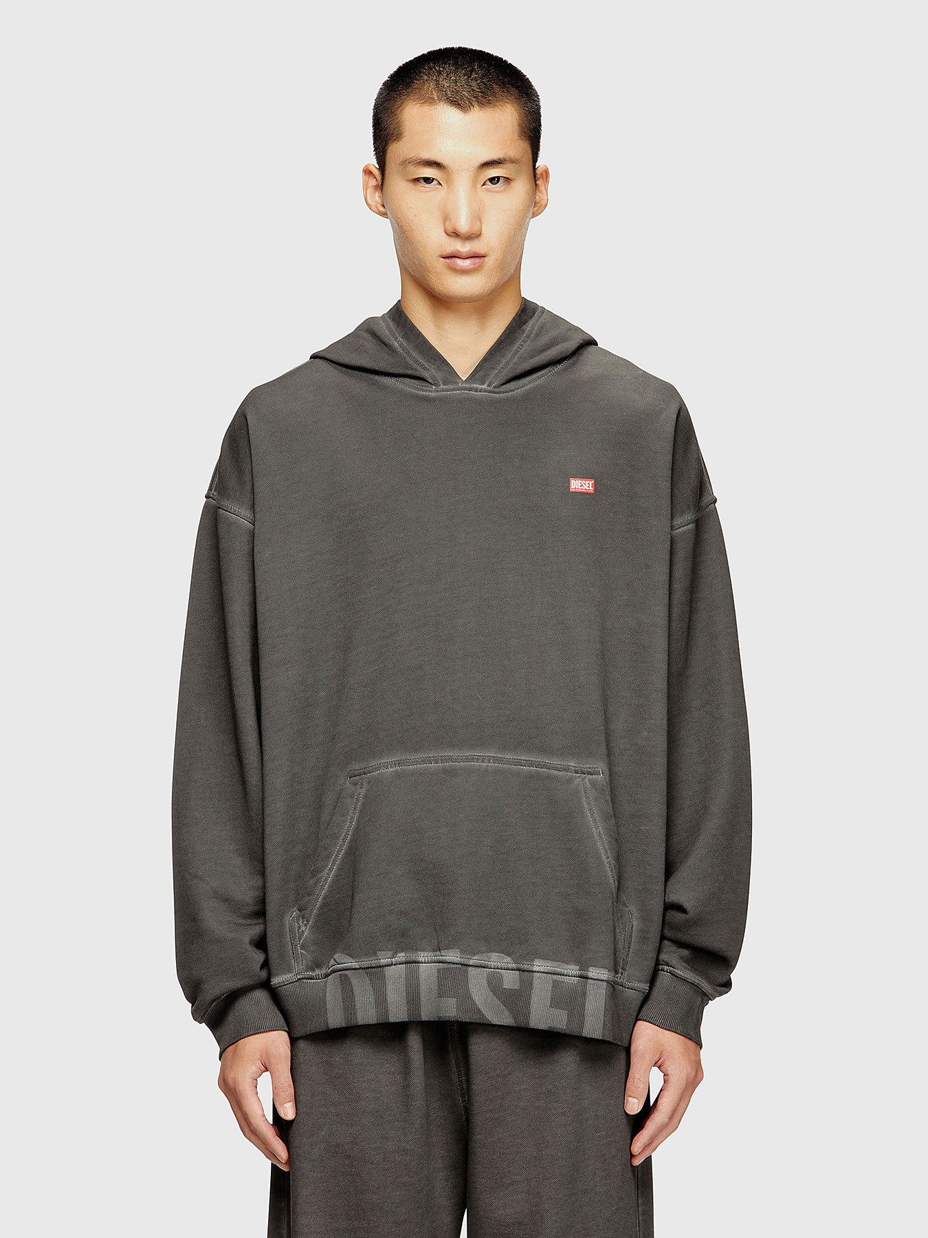 S-BOXT-HOOD-T4 sweatshirt with hood and logo brand DIESEL ...