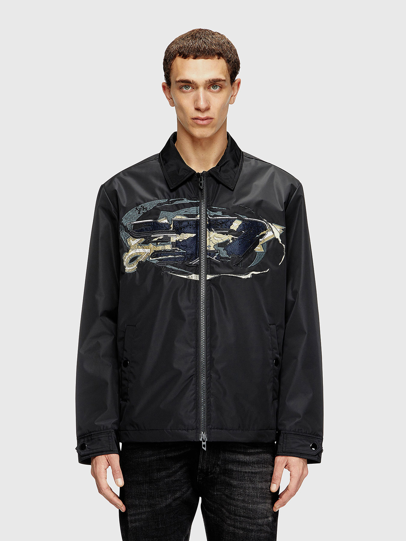 J-OACHIM-D-PADD jacket with logo embroidery and classic coll brand ...