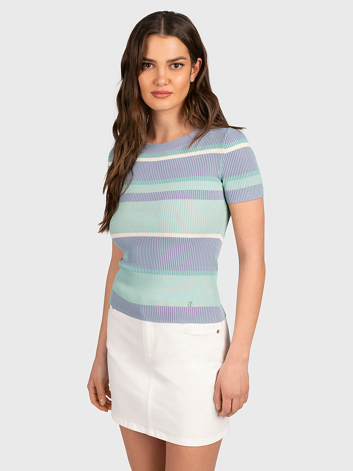 ADELAIDE striped sweater in blue color brand GUESS — Globalbrandsstore ...