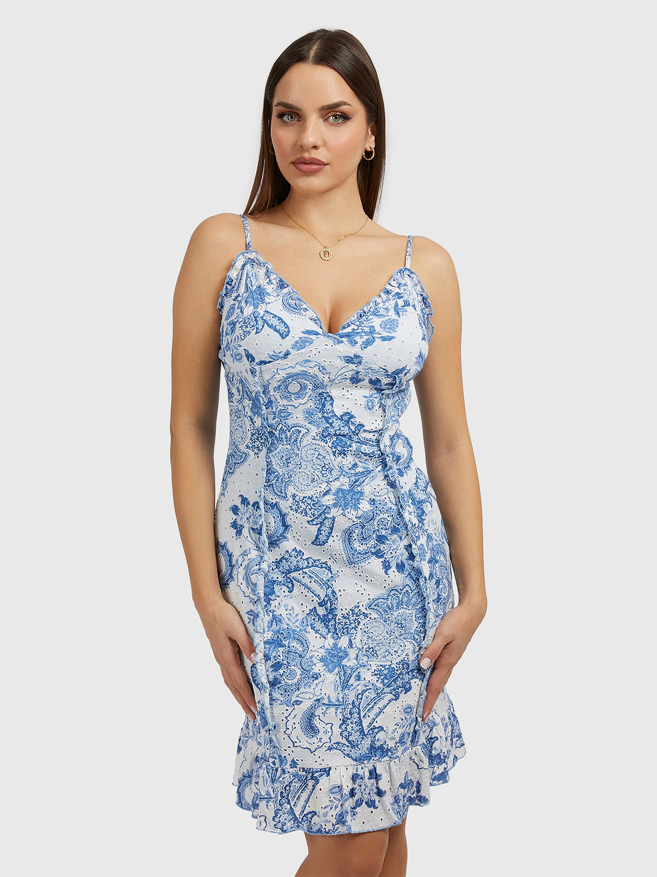 AMAL dress with floral print and embroidery brand GUESS ...