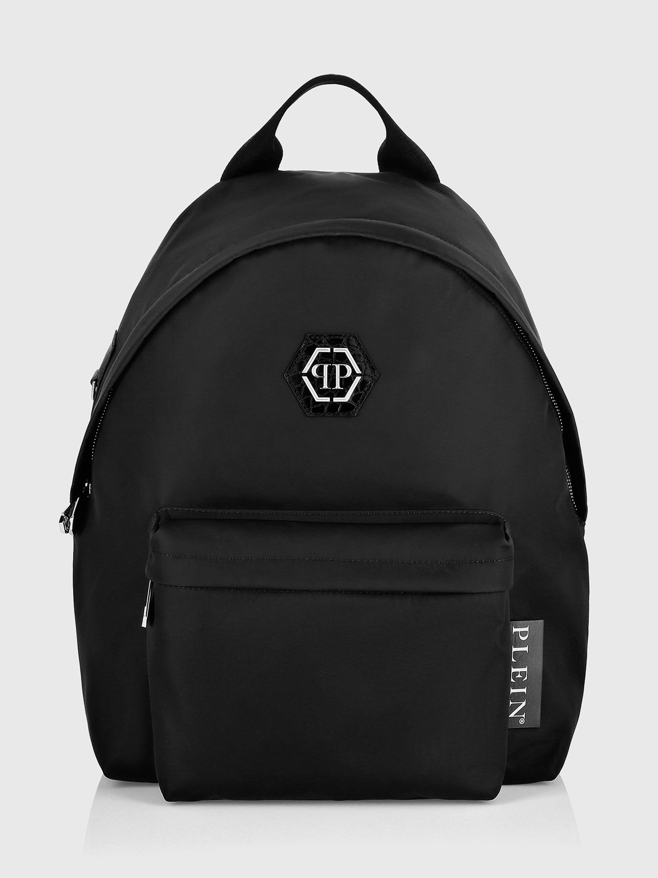 Black backpack with contrasting logo accents brand PHILIPP PLEIN ...