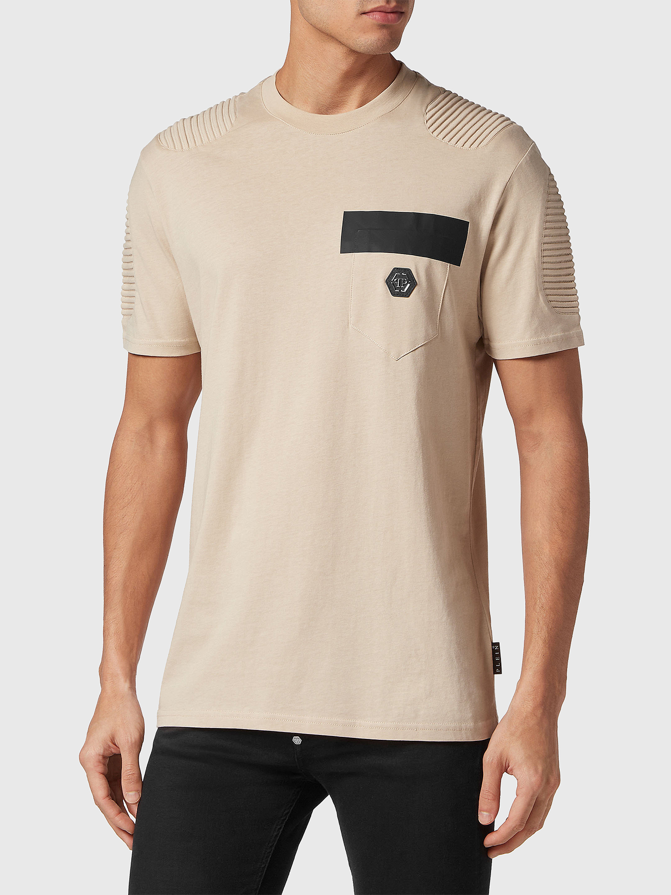 Cotton T-shirt with accent pocket brand PHILIPP PLEIN ...