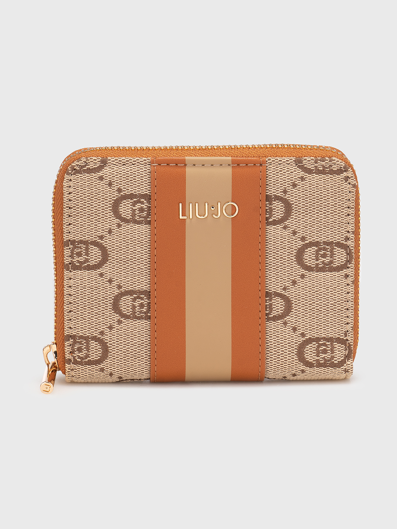 Wallet with monogram print in black brand LIU JO — Globalbrandsstore.com/en