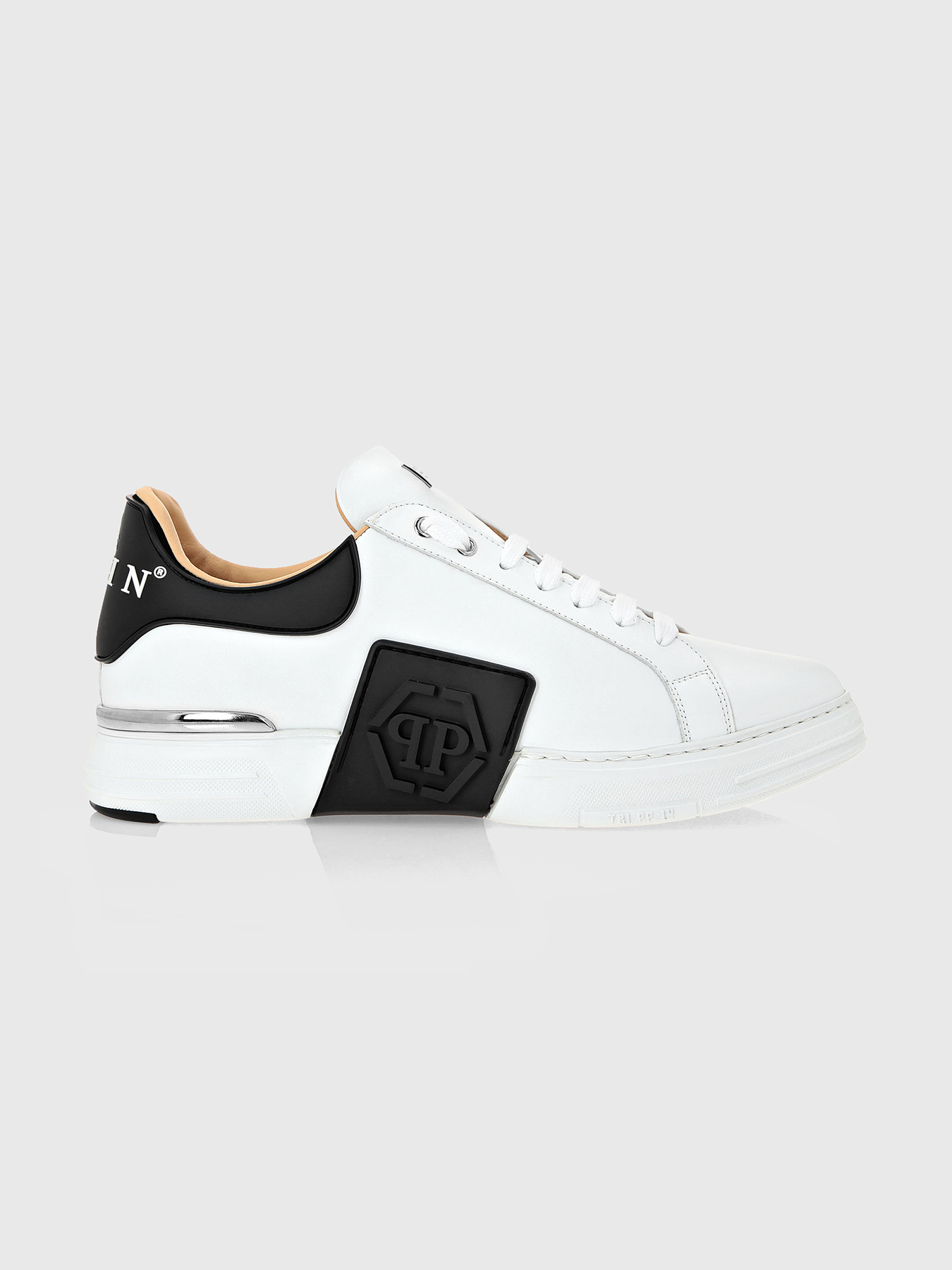PHANTOM KICK$ black leather shoes brand PHILIPP PLEIN ...