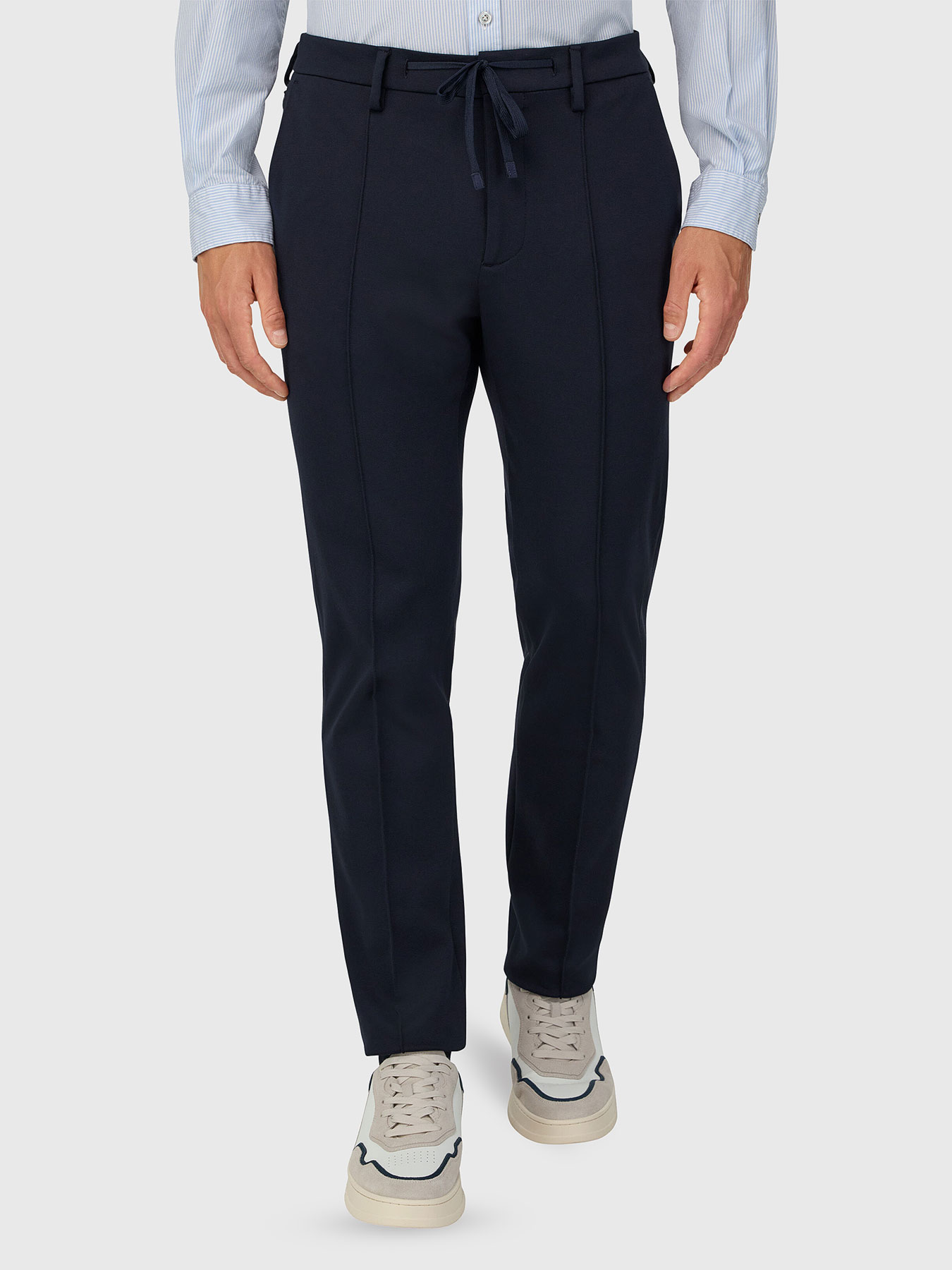 Dark blue cotton blend pants brand BOGGI — Globalbrandsstore.com/en
