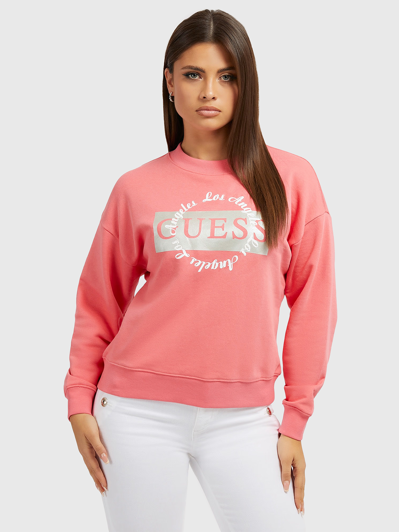 Black sweatshirt with logo accent brand GUESS — Globalbrandsstore.com/en