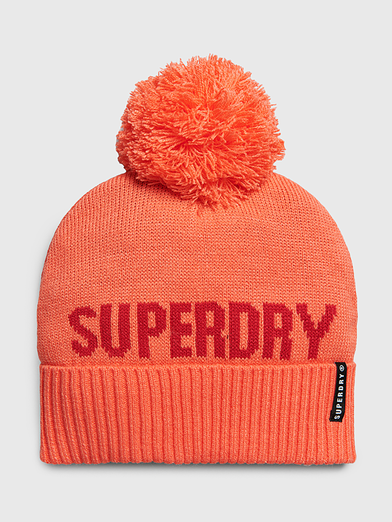 Knitted hat in coral color brand SUPERDRY — Globalbrandsstore.com/en
