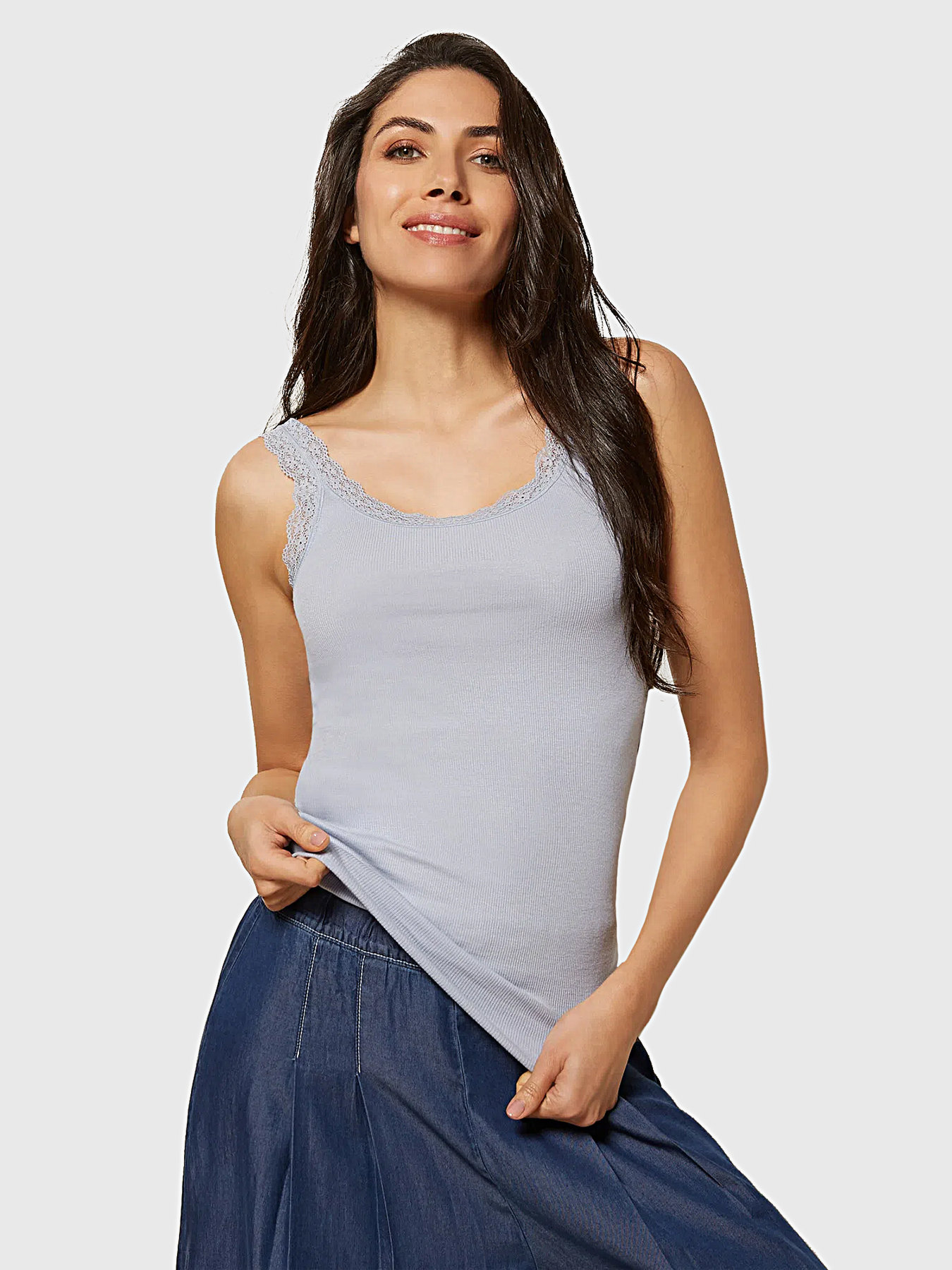 COLOR RIB blue top brand YAMAMAY — Globalbrandsstore.com/en