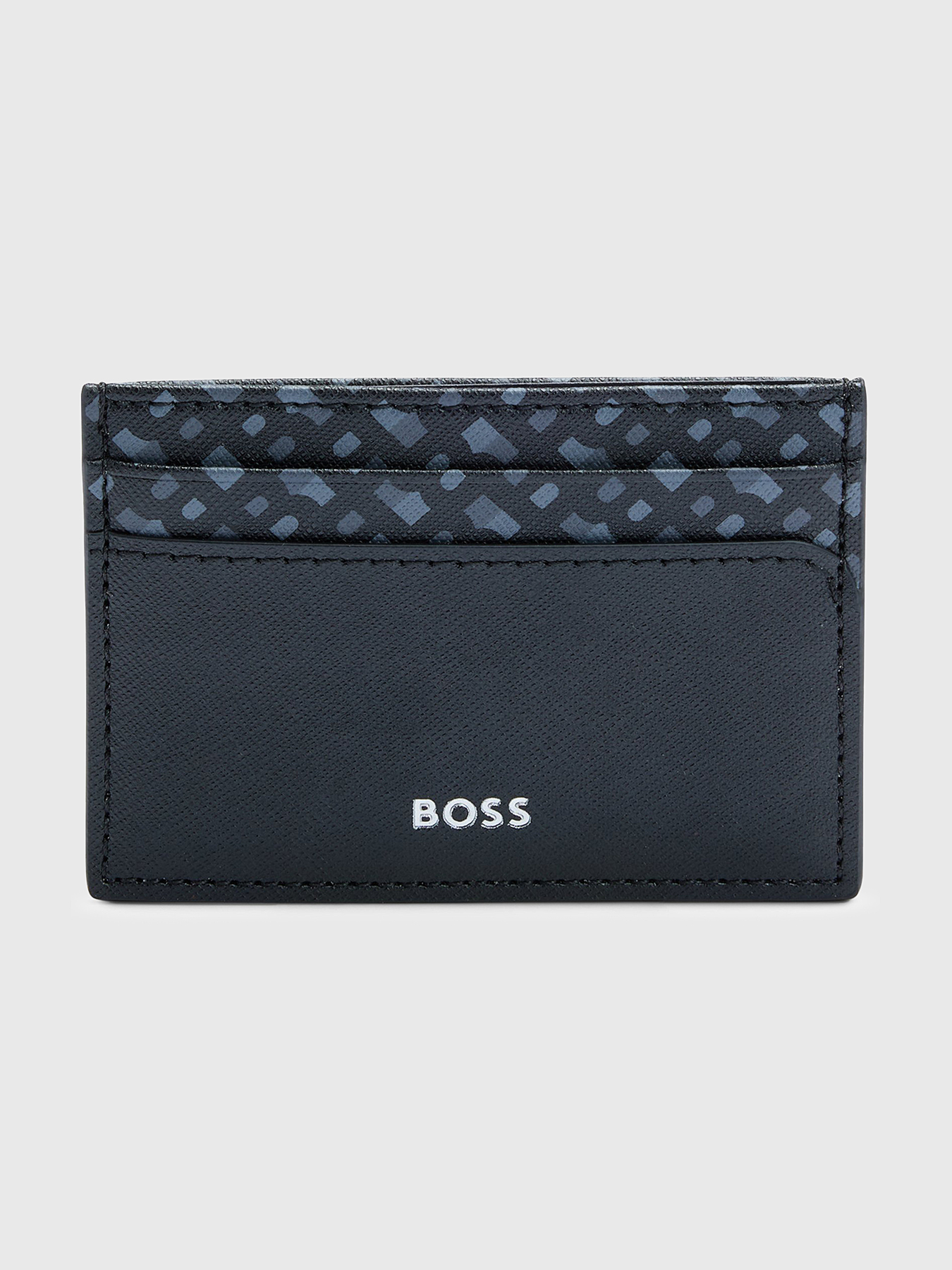 Blue card holder with print brand BOSS — Globalbrandsstore.com/en