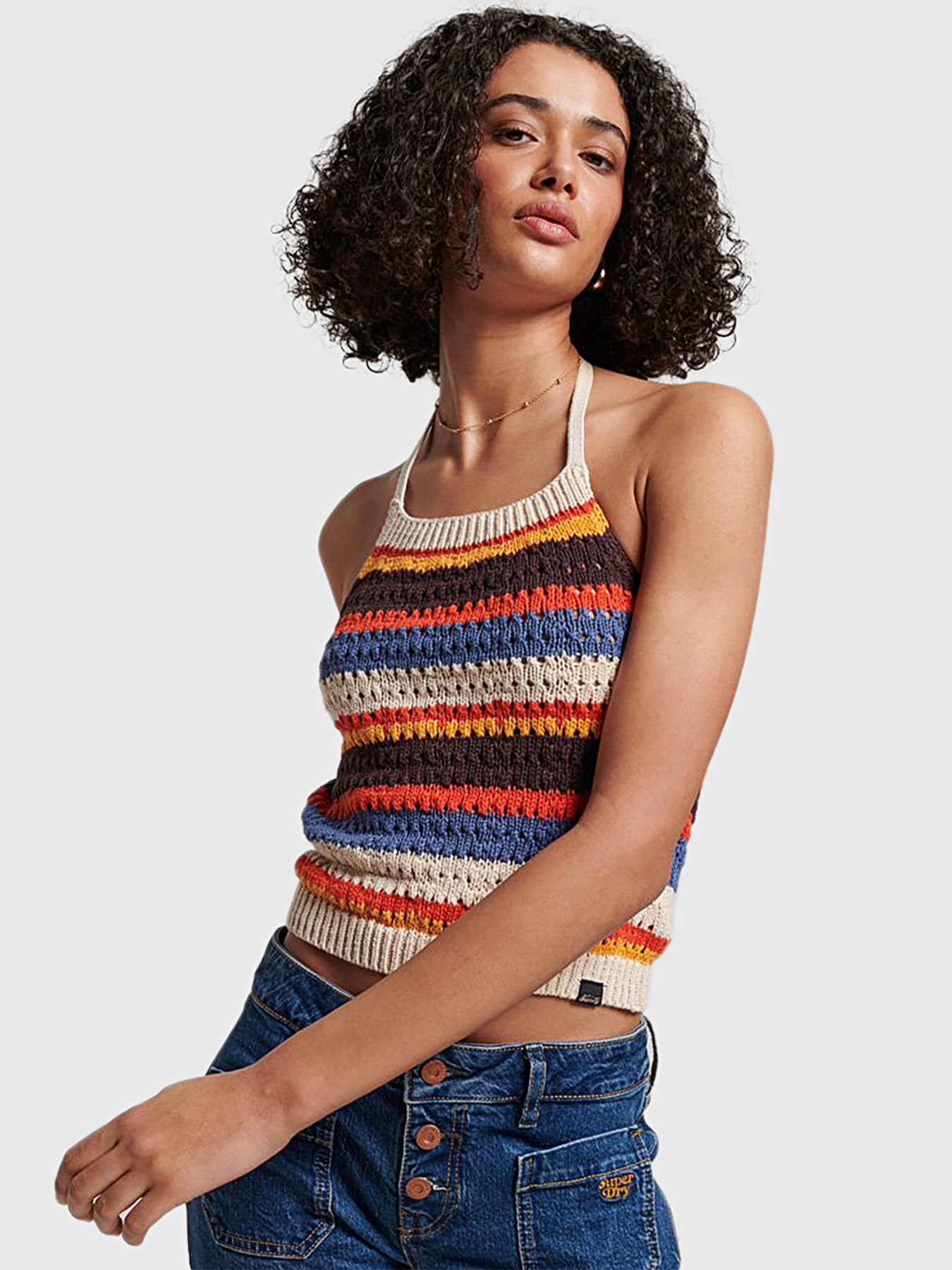 VINTAGE crochet top with halter neck brand SUPERDRY — Globalbrandsstore ...