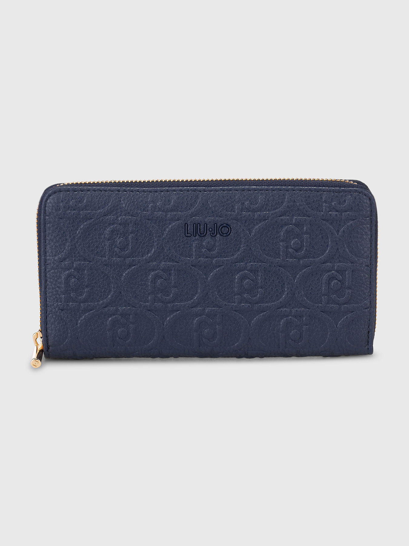 Logo detail wallet in dark blue brand LIU JO — Globalbrandsstore.com/en
