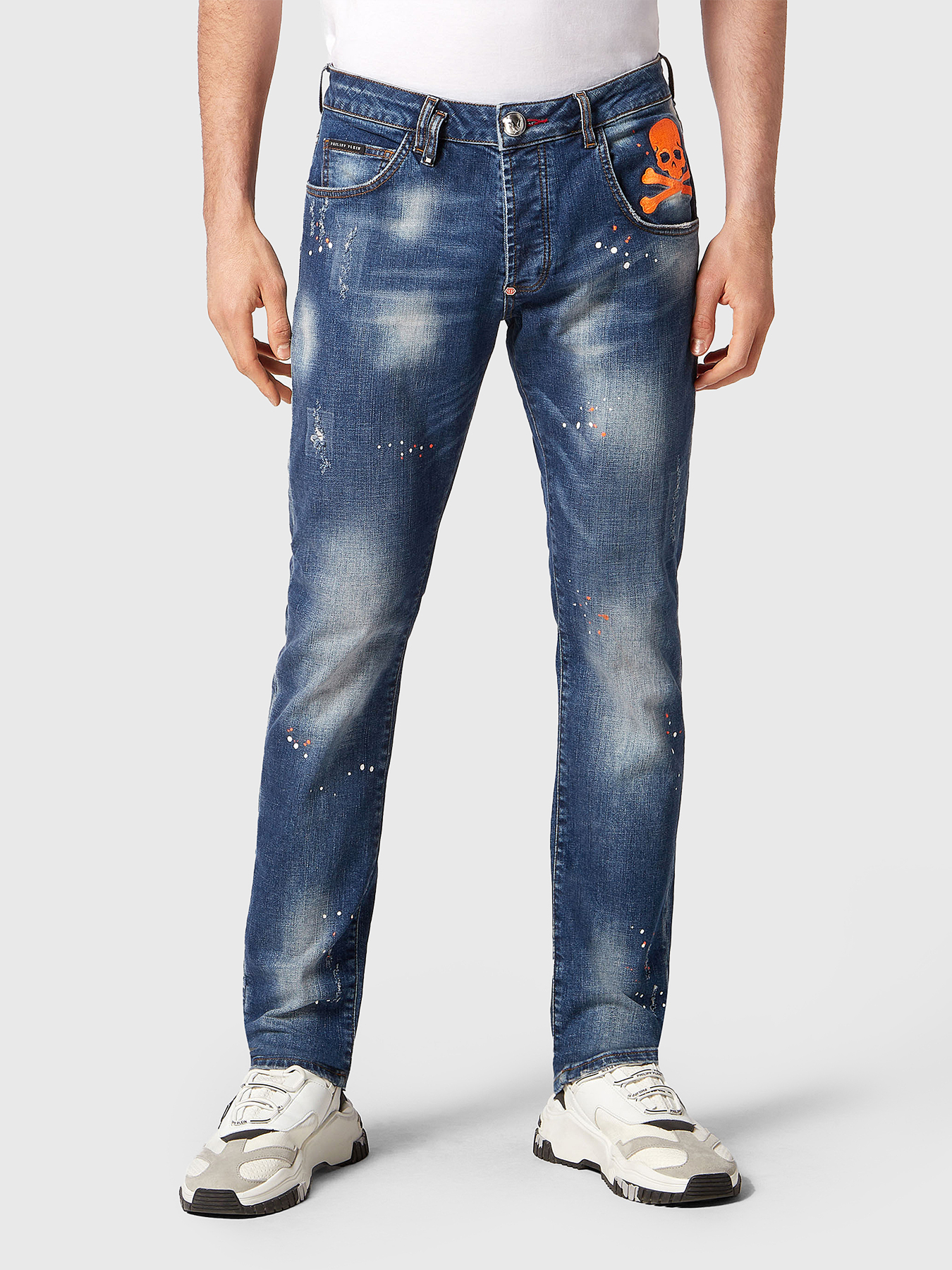 Black jeans with washed effect brand PHILIPP PLEIN — Globalbrandsstore ...