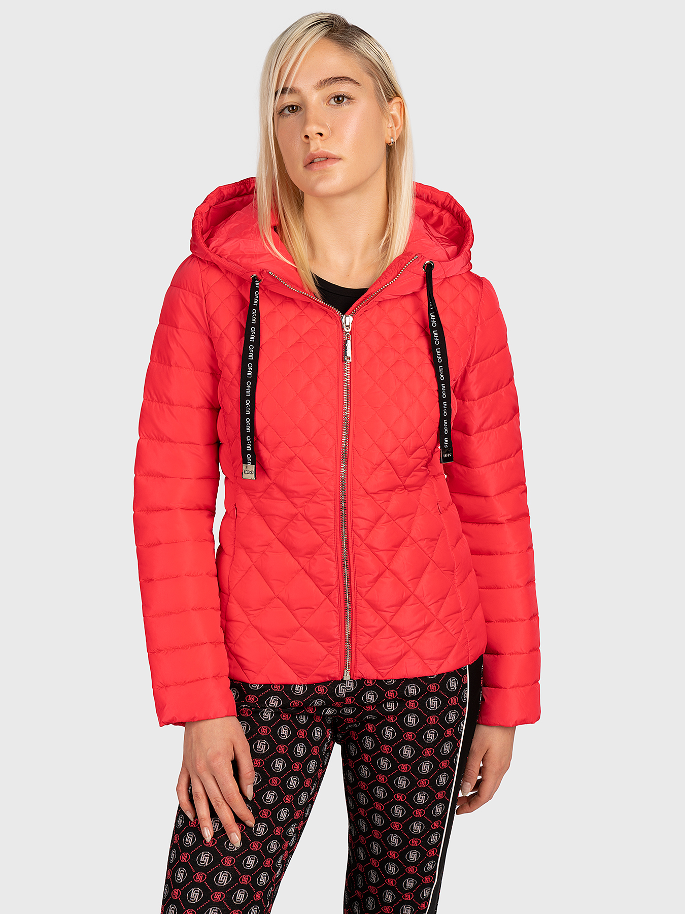 Padded black jacket with hood brand LIU JO — Globalbrandsstore.com/en