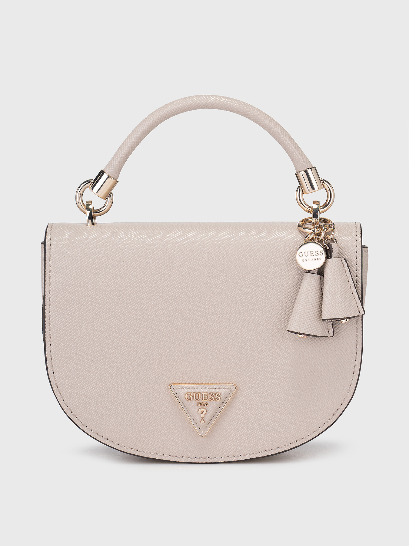 GIZELE MINI crossbody bag with triangular logo brand GUESS ...