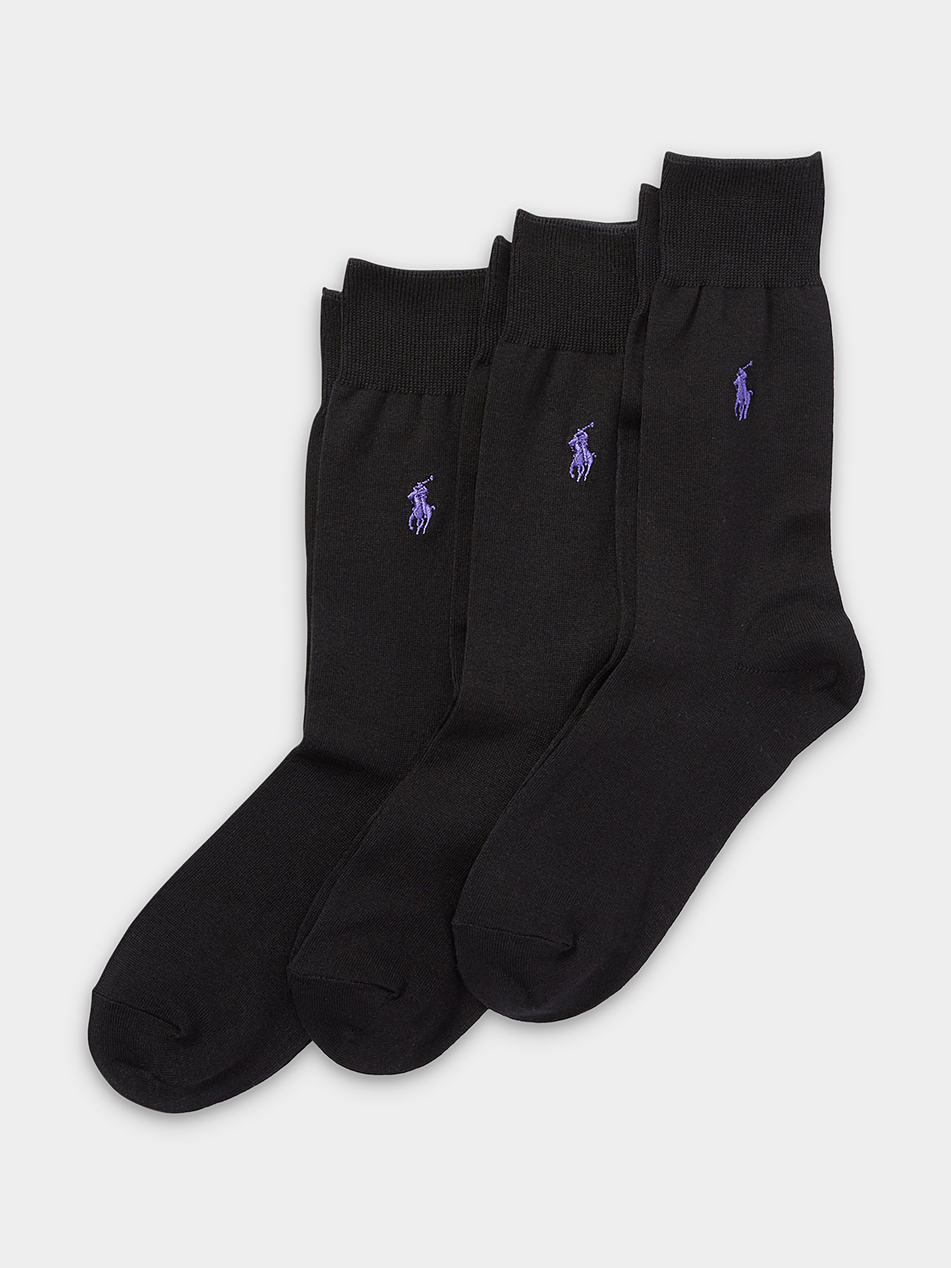 Set of three pairs of socks with logo embroidery brand POLO RALPH ...