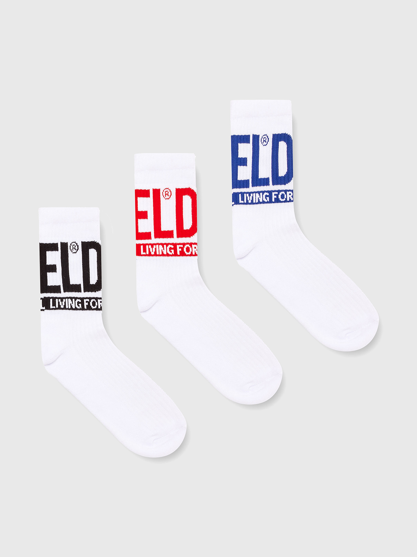 SKM-RAY set of three pairs socks with logo accent brand DIESEL ...