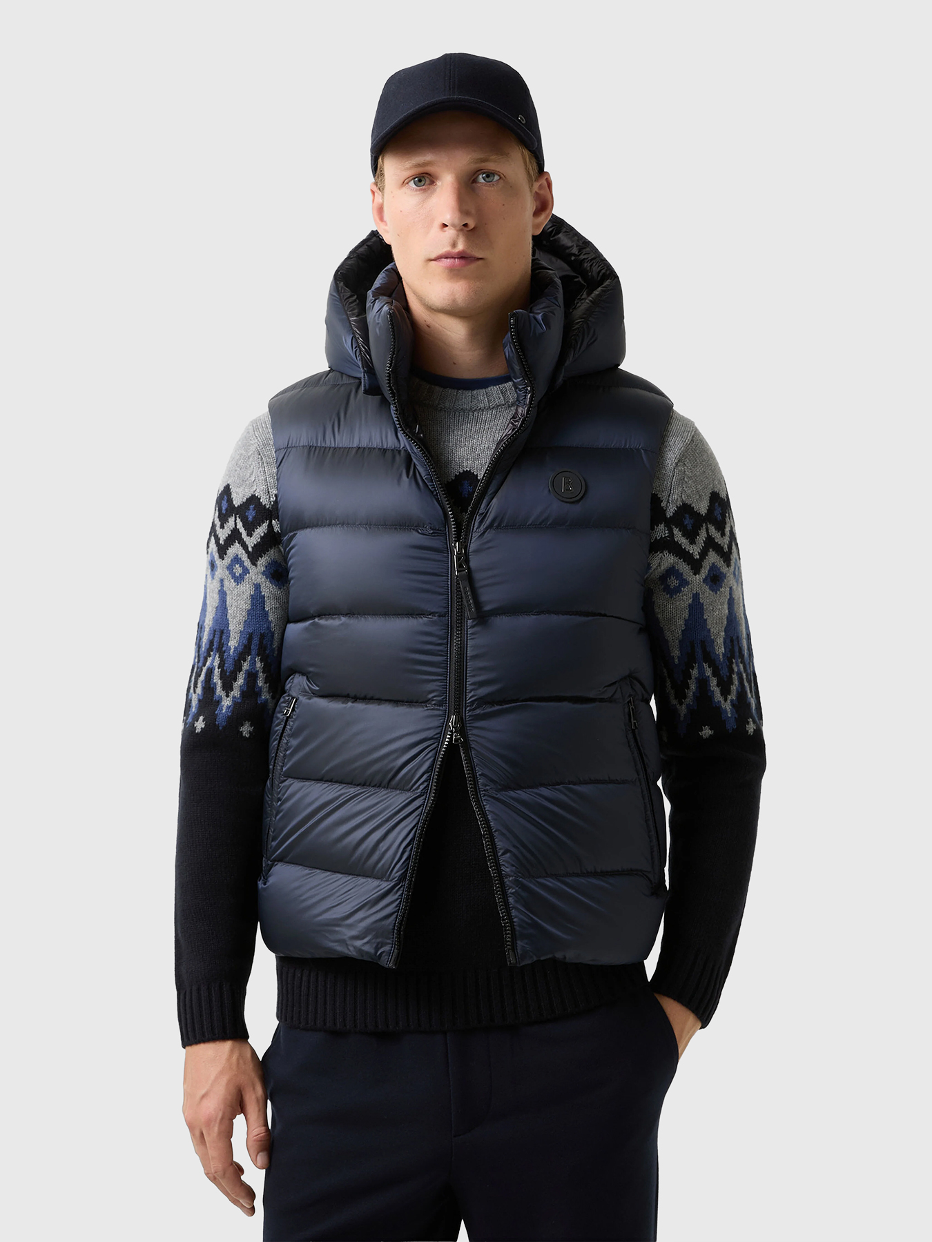 HOLGER vest with removable hood and logo brand BOGNER ...