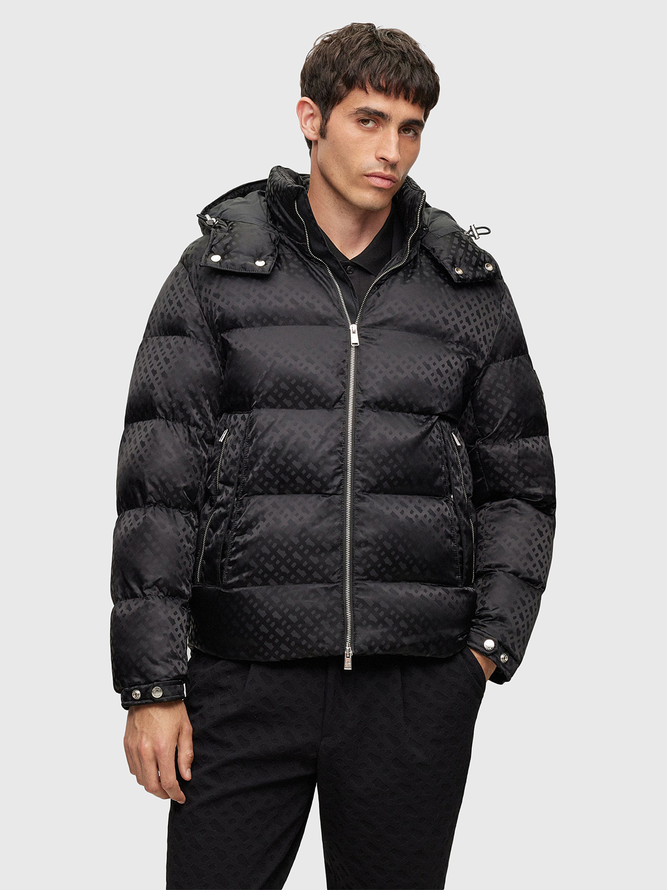 CORBINIAN 1 jacket with monogram logo effect brand BOSS ...